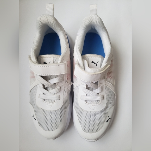 Puma | Shoes | Puma White Black Slipon Velcro Strap Sneakers Size 2c ...